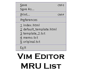 Vim Editor: How To Setup Most Recently Used Documents Features using MRU Plugin